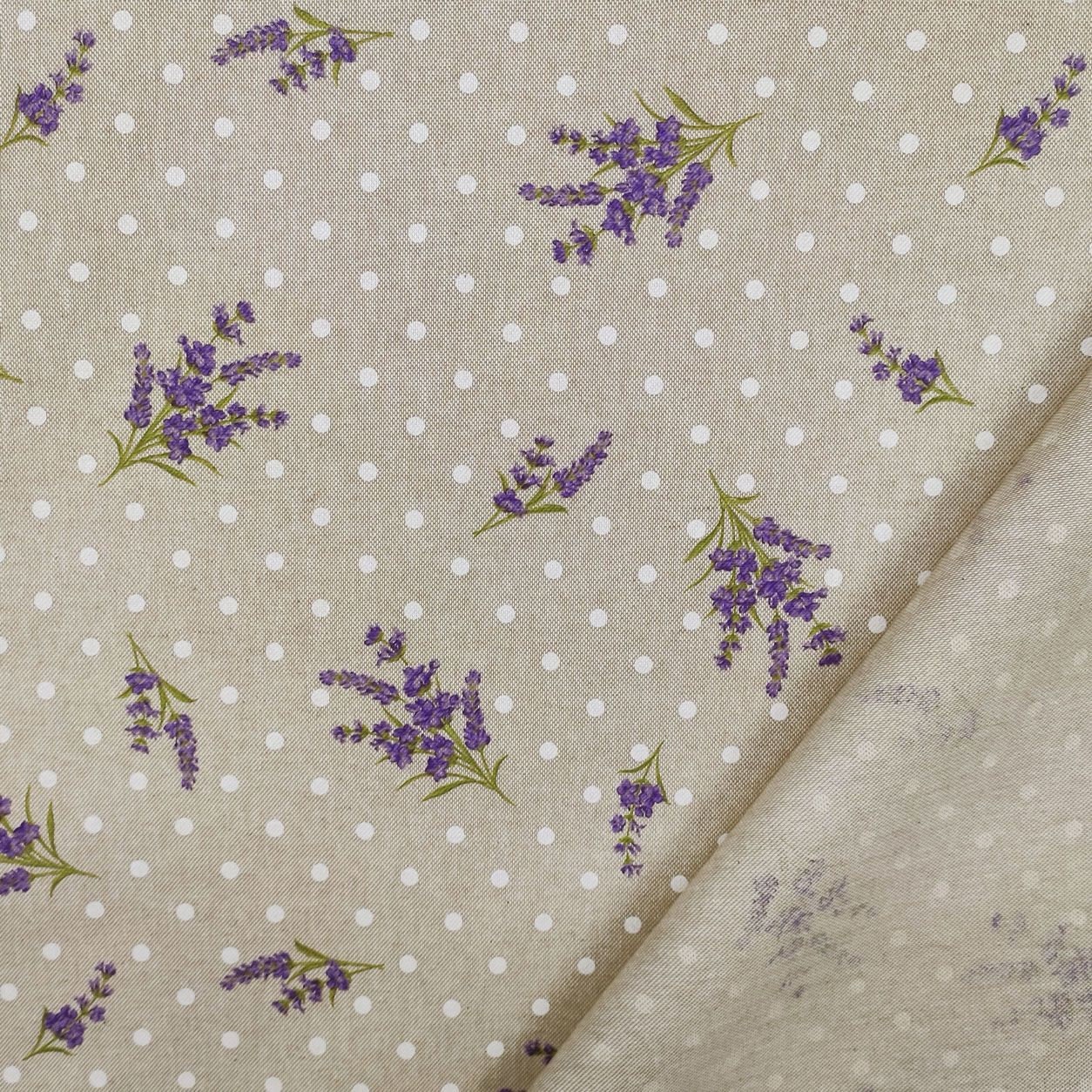 French Provence Oilcloth Tablecloth, Beige Linen, Lavender, Stain Proof ...