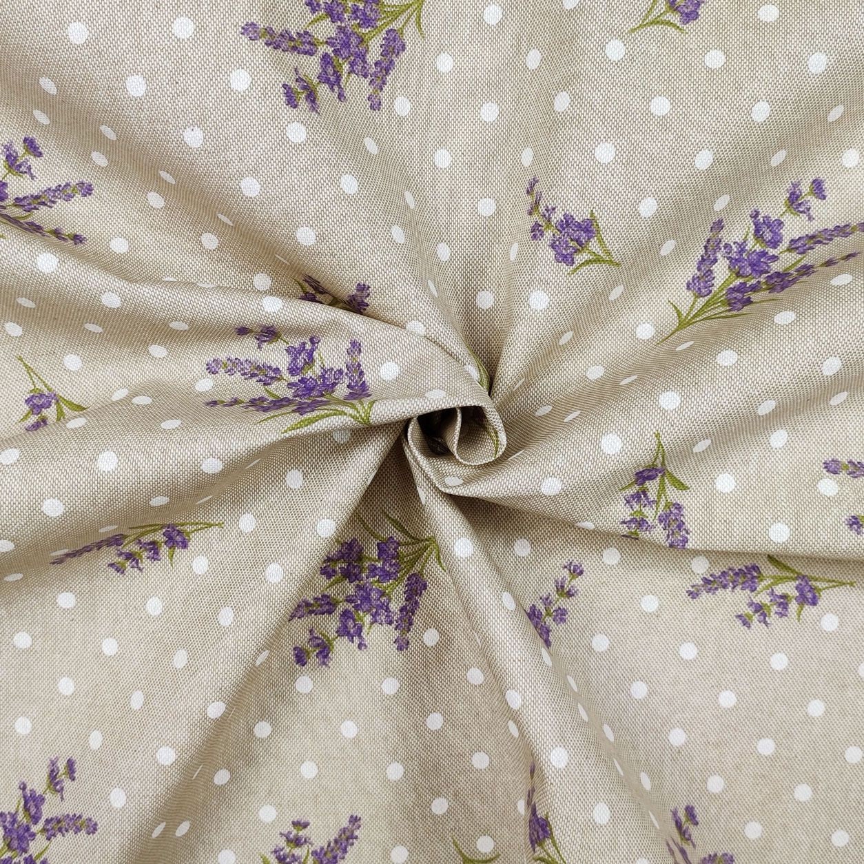 French Provence Oilcloth Tablecloth, Beige Linen, Lavender, Stain Proof ...