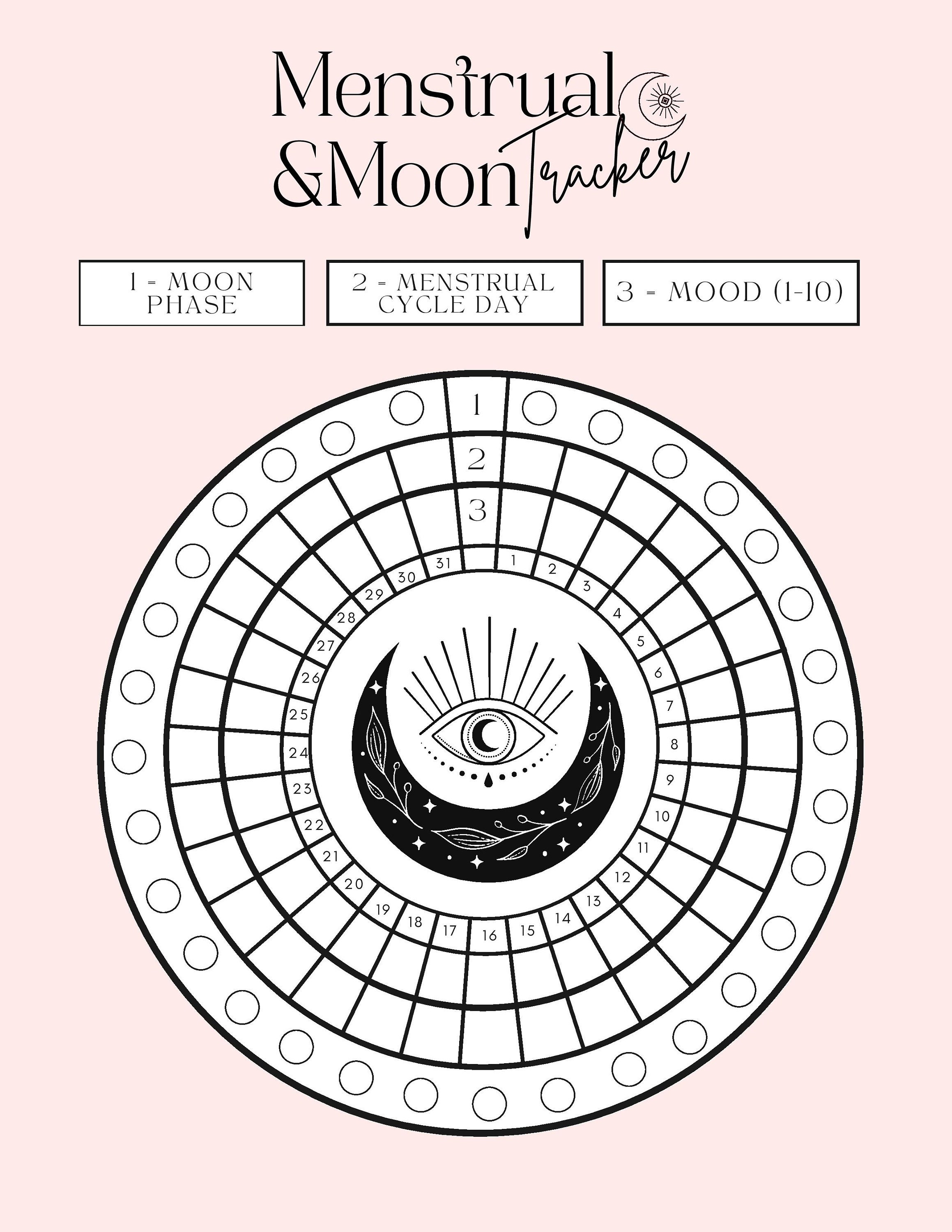 Menstrual & Moon Tracker Worksheet - Etsy