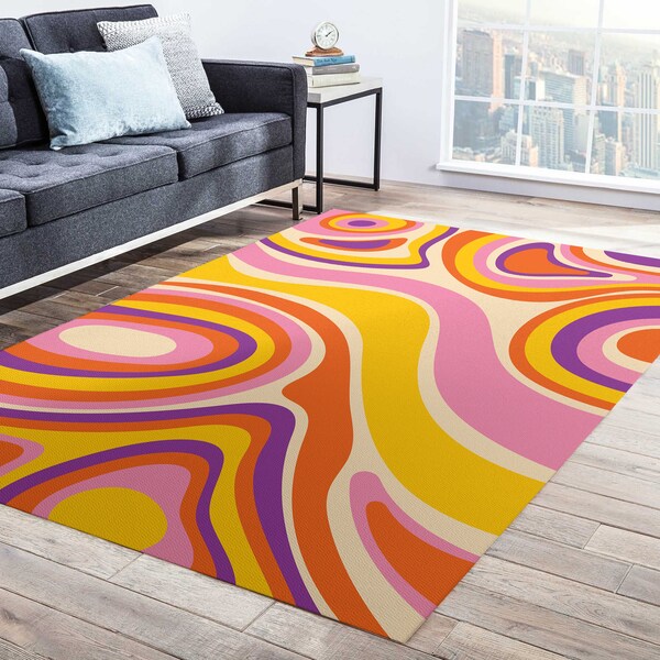 90s Pattern Retro Rug - Etsy