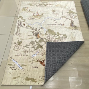 Winnie the Pooh Hundred Acre Wood Rug, Kids Play Rug Vintage Rug, Rugs ...
