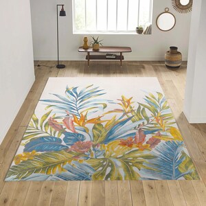 Floral Rug, Modern Area Rug, Contemporary Carpet, Geometric Design ...