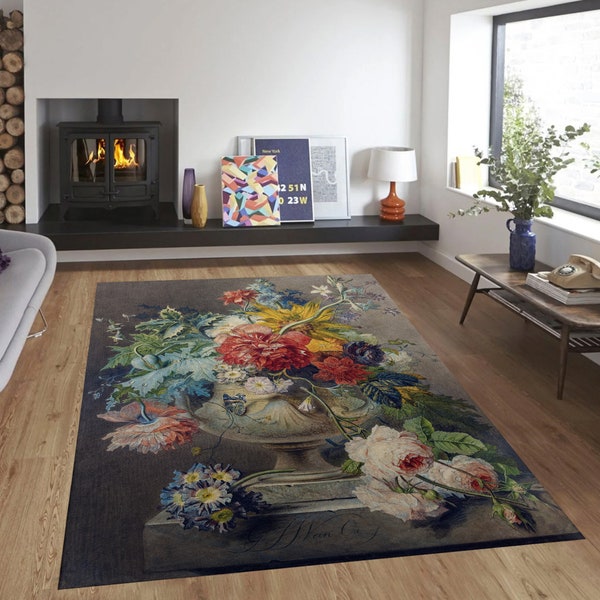 Floral Rug - Etsy