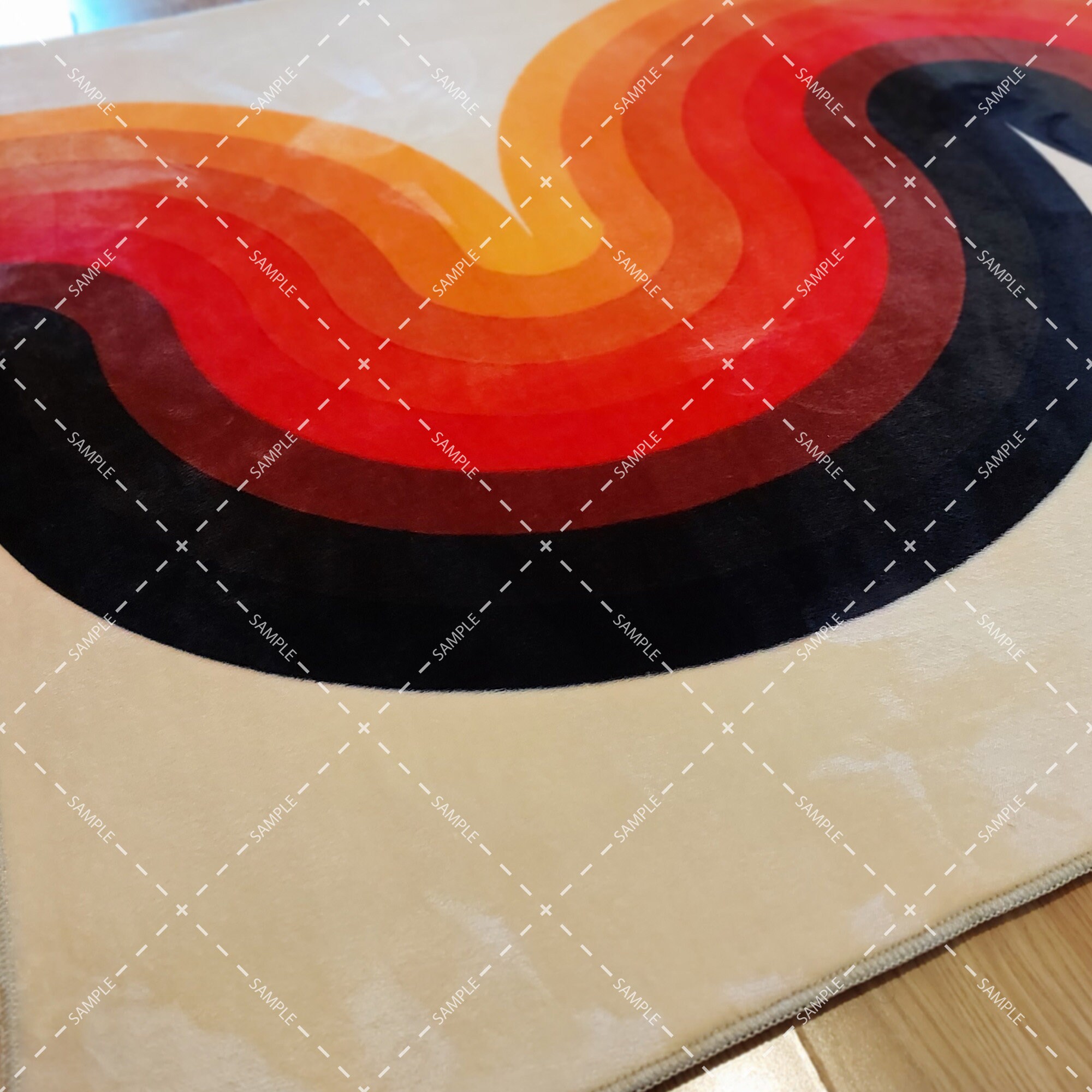 Groovy Smile Happy Face Funky Rug Retro Area Rug 70s Wavy - Etsy