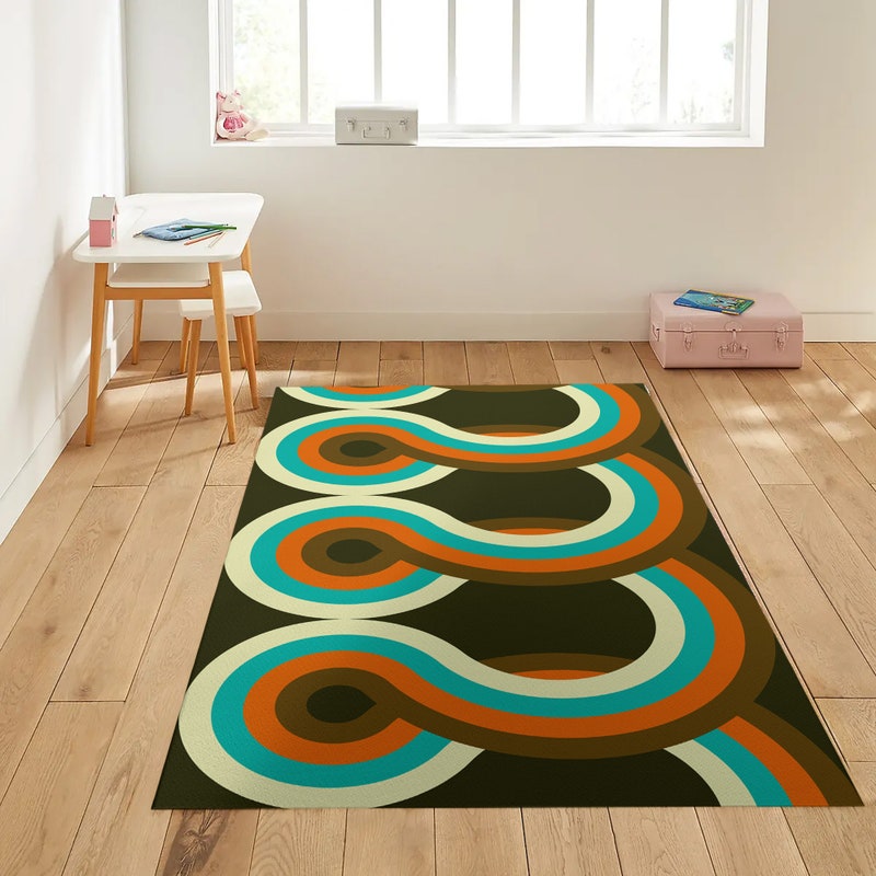 Mid Century Rug - Etsy