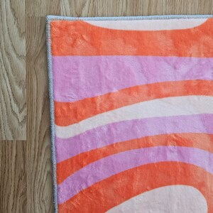 Orange Groovy Rug, Psychedelic, Rugs for Living Room, Retro Area Rug ...