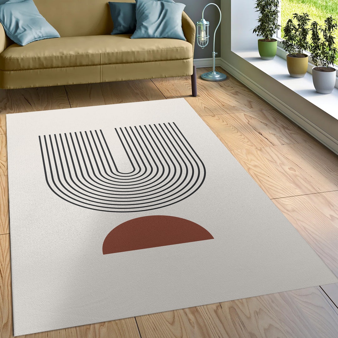Modern Abstract Rug, Mid Century Rug, Minimalism Geometry Series ...