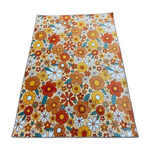 Floral Retro Groovy 70S Rug, Funky Trippy Rug, Designer Rug, 70S Rug ...