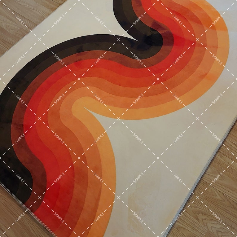 Groovy Smile Happy Face Funky Rug Retro Area Rug 70s Wavy - Etsy