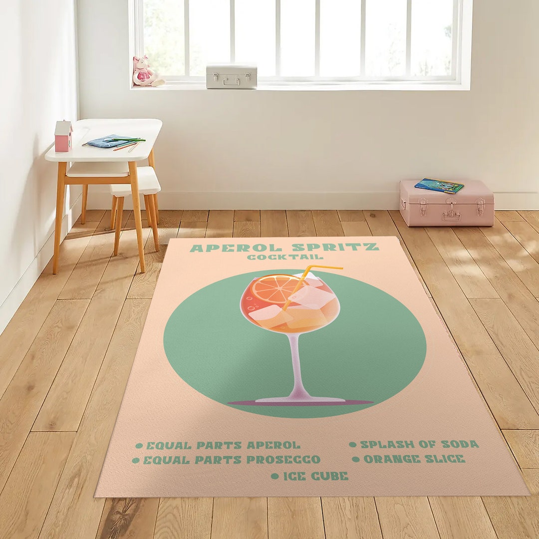 Vintage Aperol Spritz Cocktail Poster, Retro Art, Cute Orange Green ...