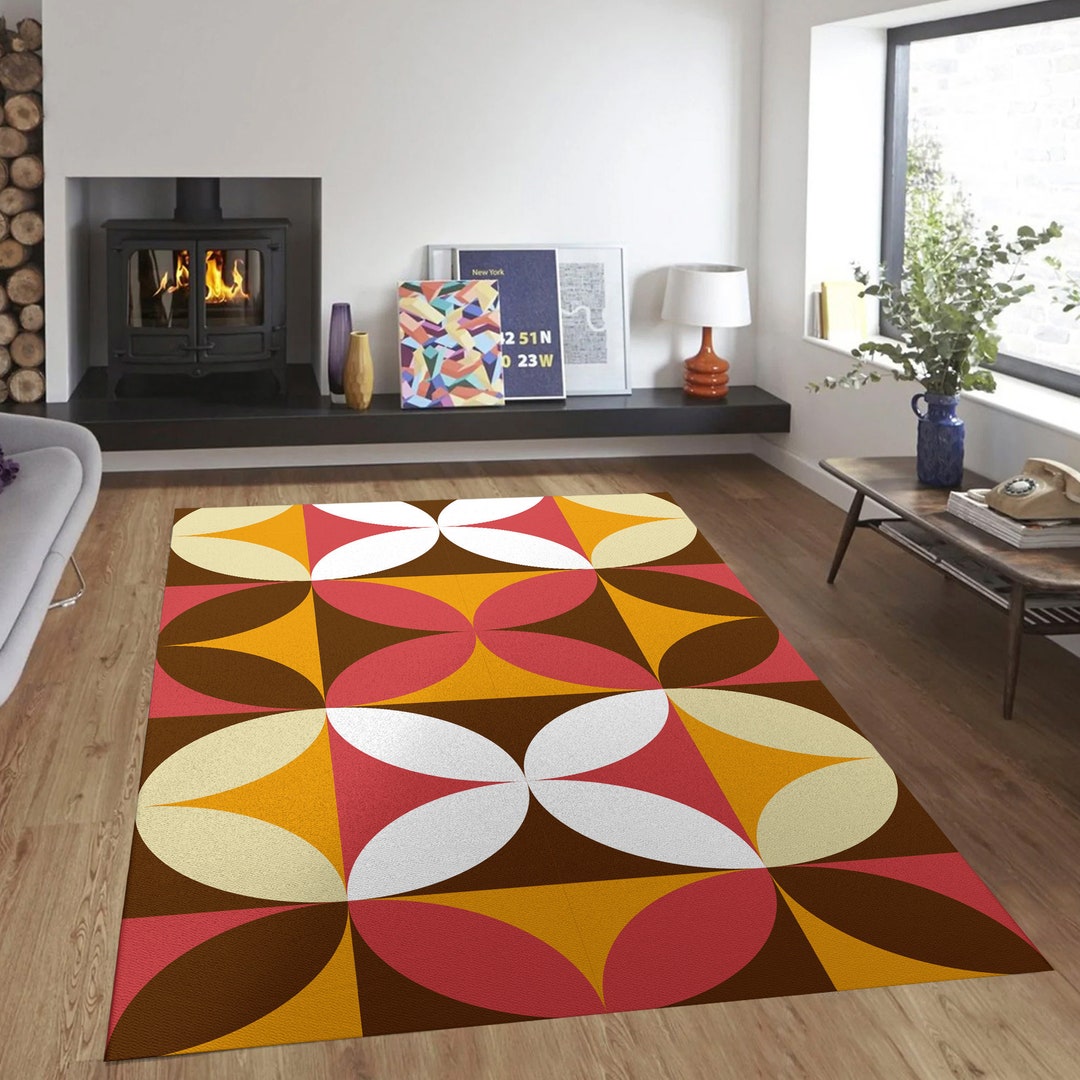 Modern Abstract, Trippy Rug, Mat for Bedroom, Oversize Rug, Hand Made ...