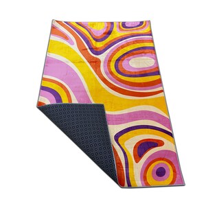 Orange Groovy Rug, Psychedelic, Rugs for Living Room, Retro Area Rug ...