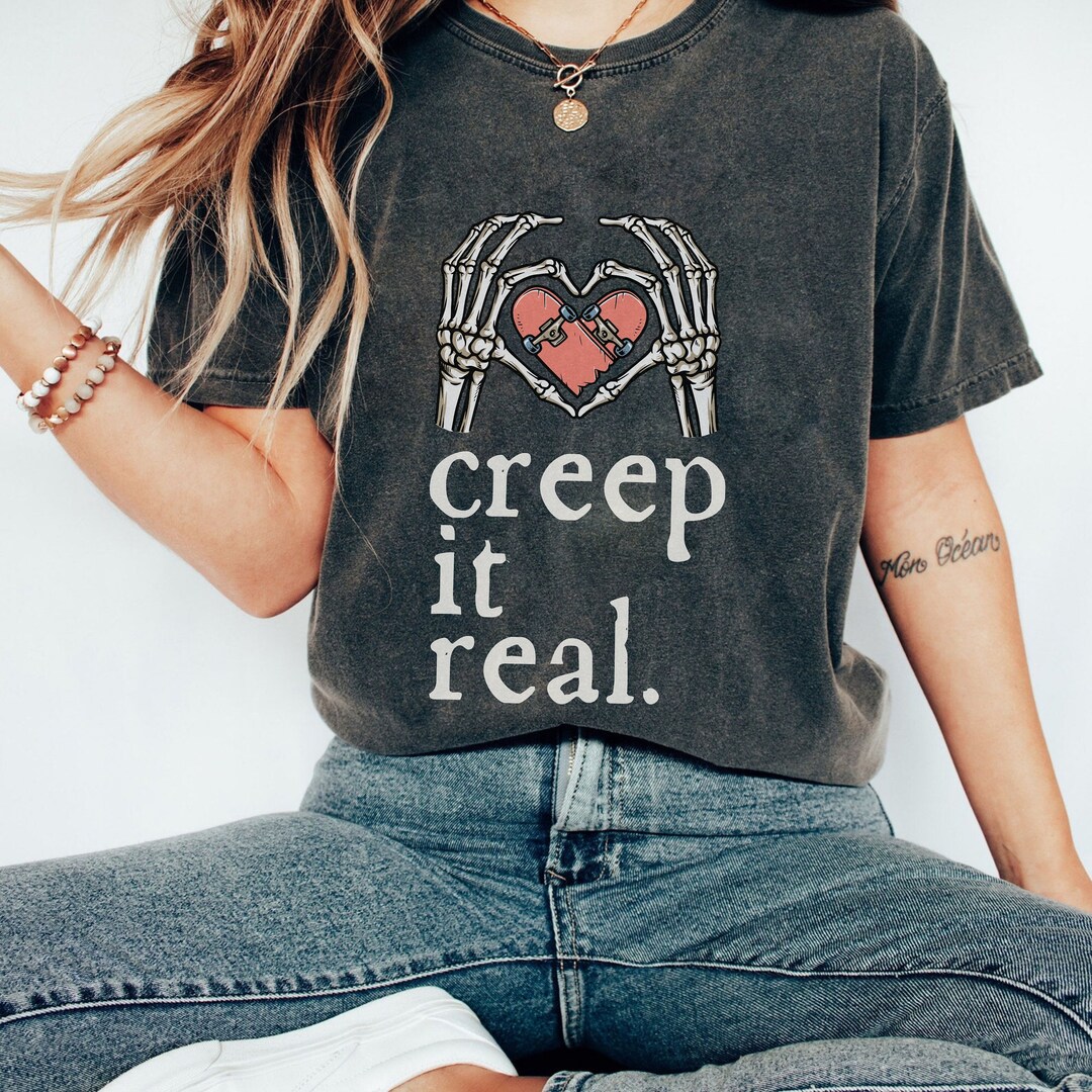 Creep It Real Skeleton Halloween Shirt Skeleton Hands - Etsy