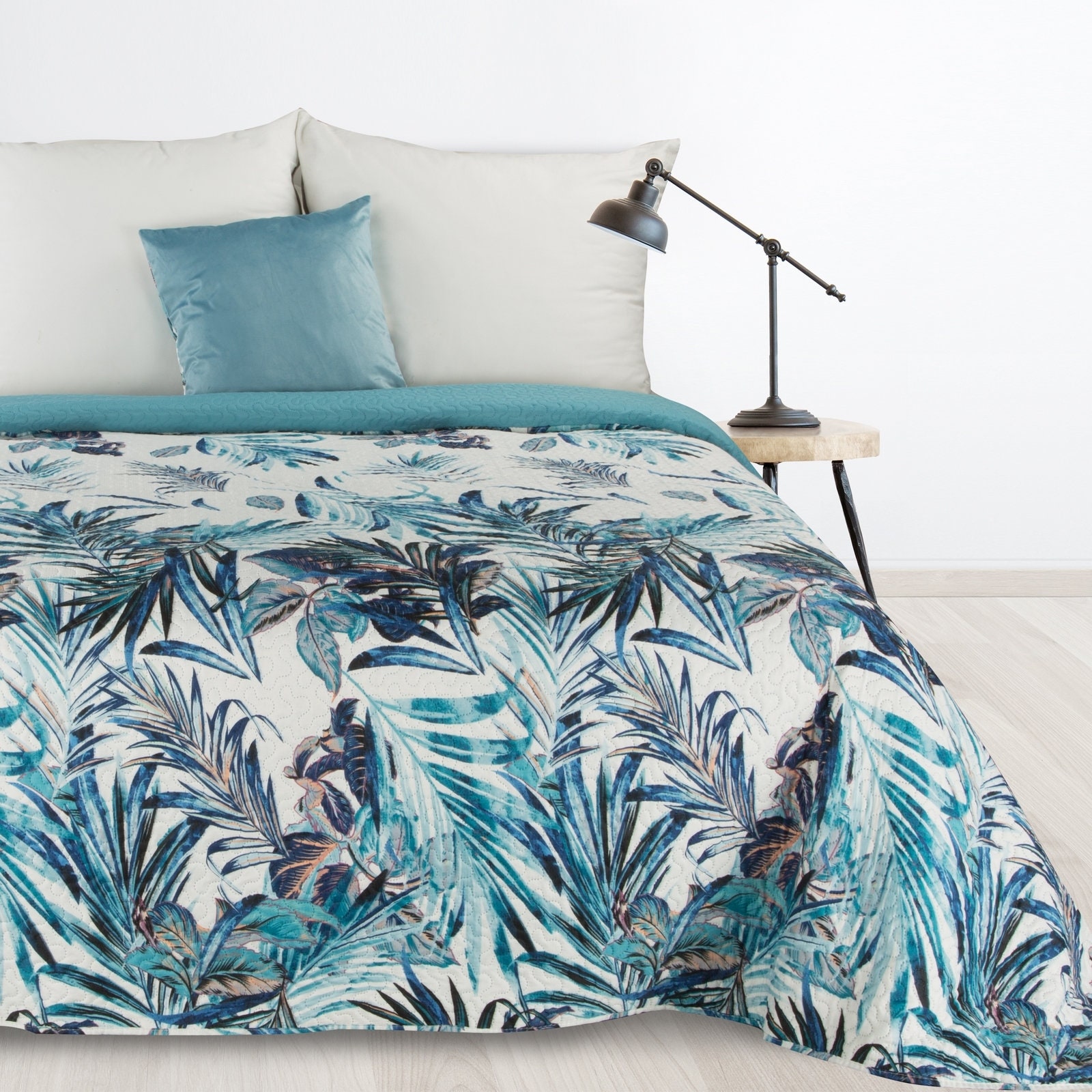 Quilted Bedspread With Leaves Print Nature / Floral Bedspreads ...