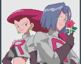 PDF ONLY Team Rocket Cross Stitch Template Pattern Instant PDF Download ...