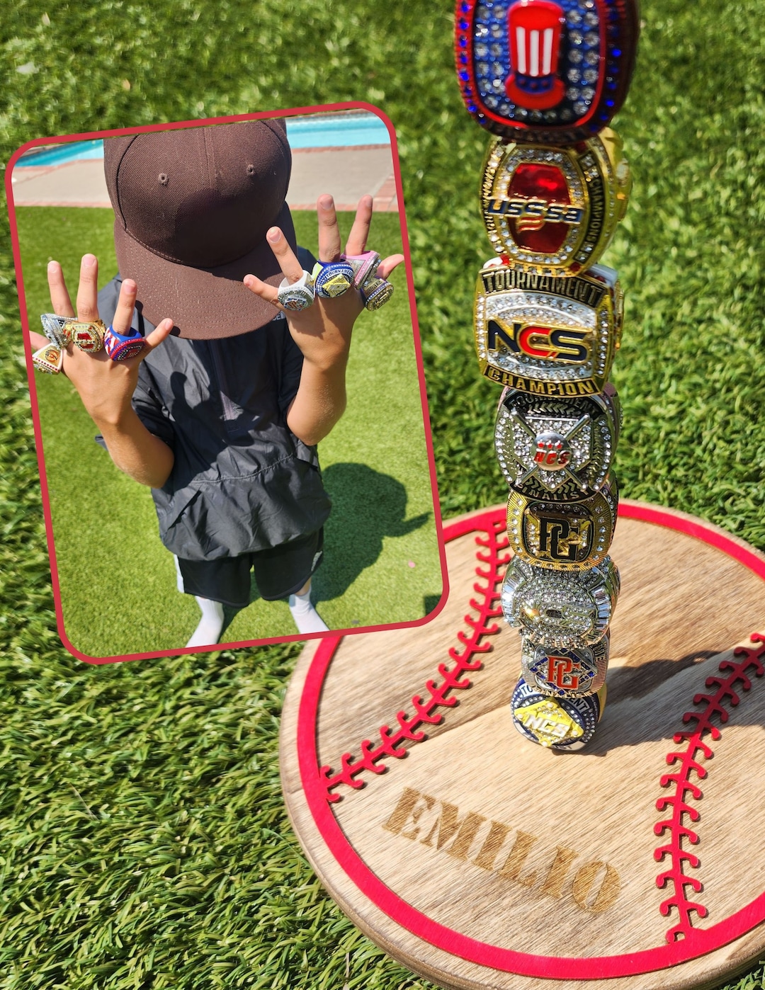 Personalized Baseball Ring Display Championship Ring Stand Sports ...