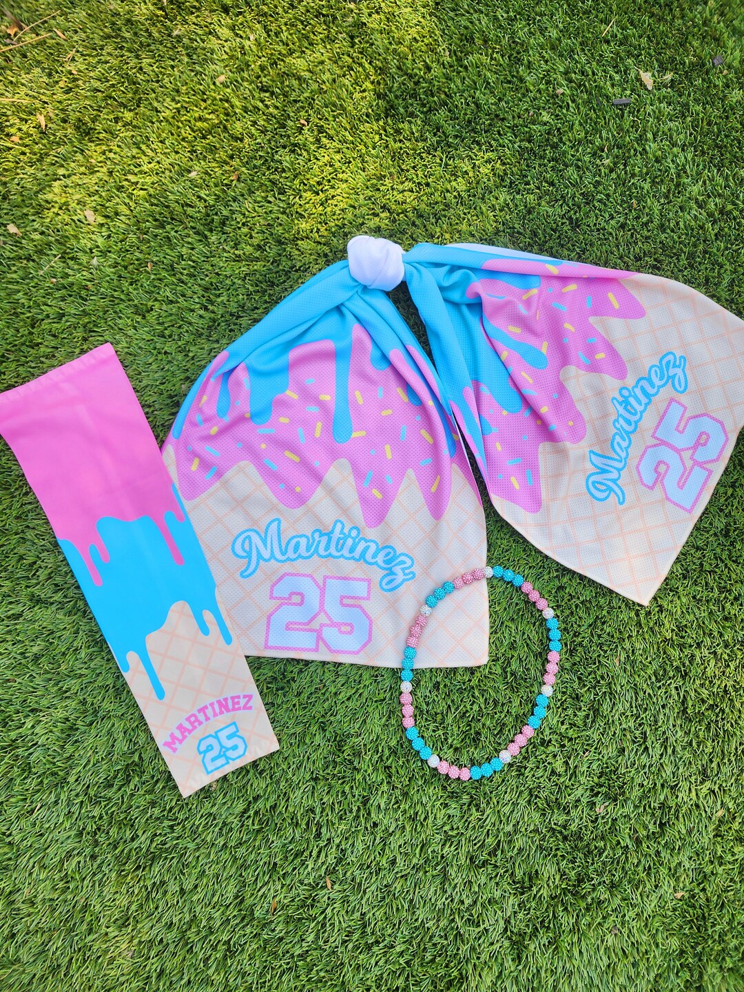 Custom Sport Swag Set Ice Cream Cone Drippy Style Cooling Towel ...