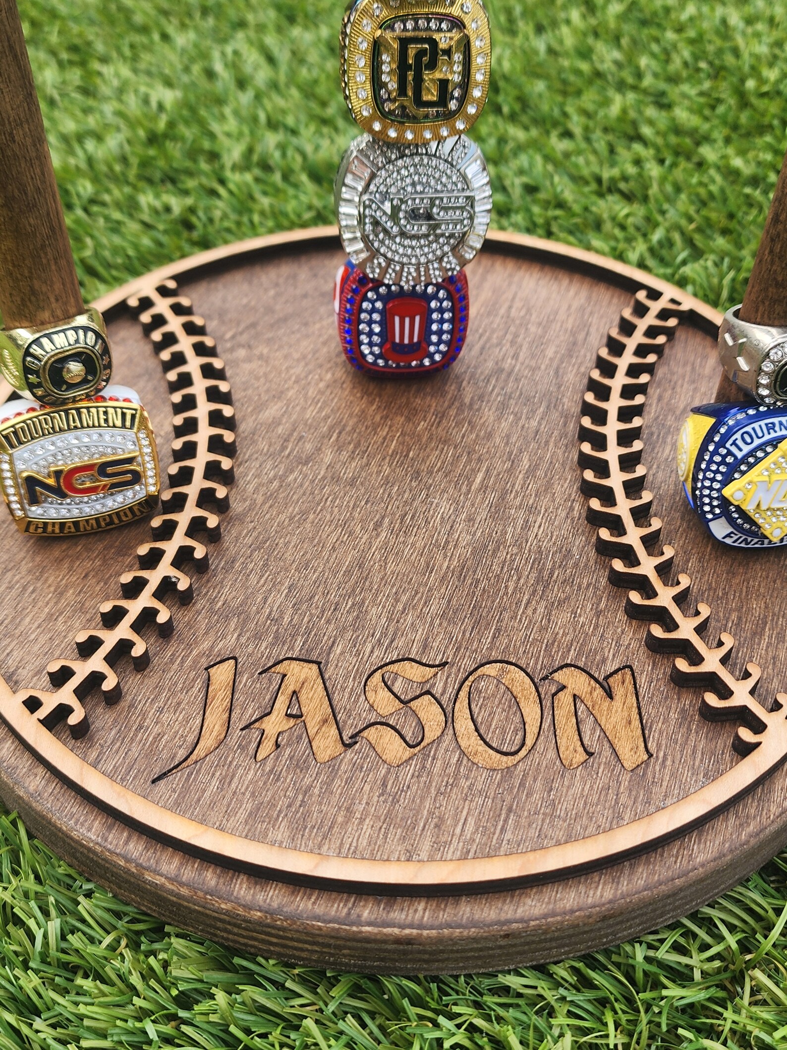 Personalized Baseball Ring Display Championship Ring Stand Sports ...