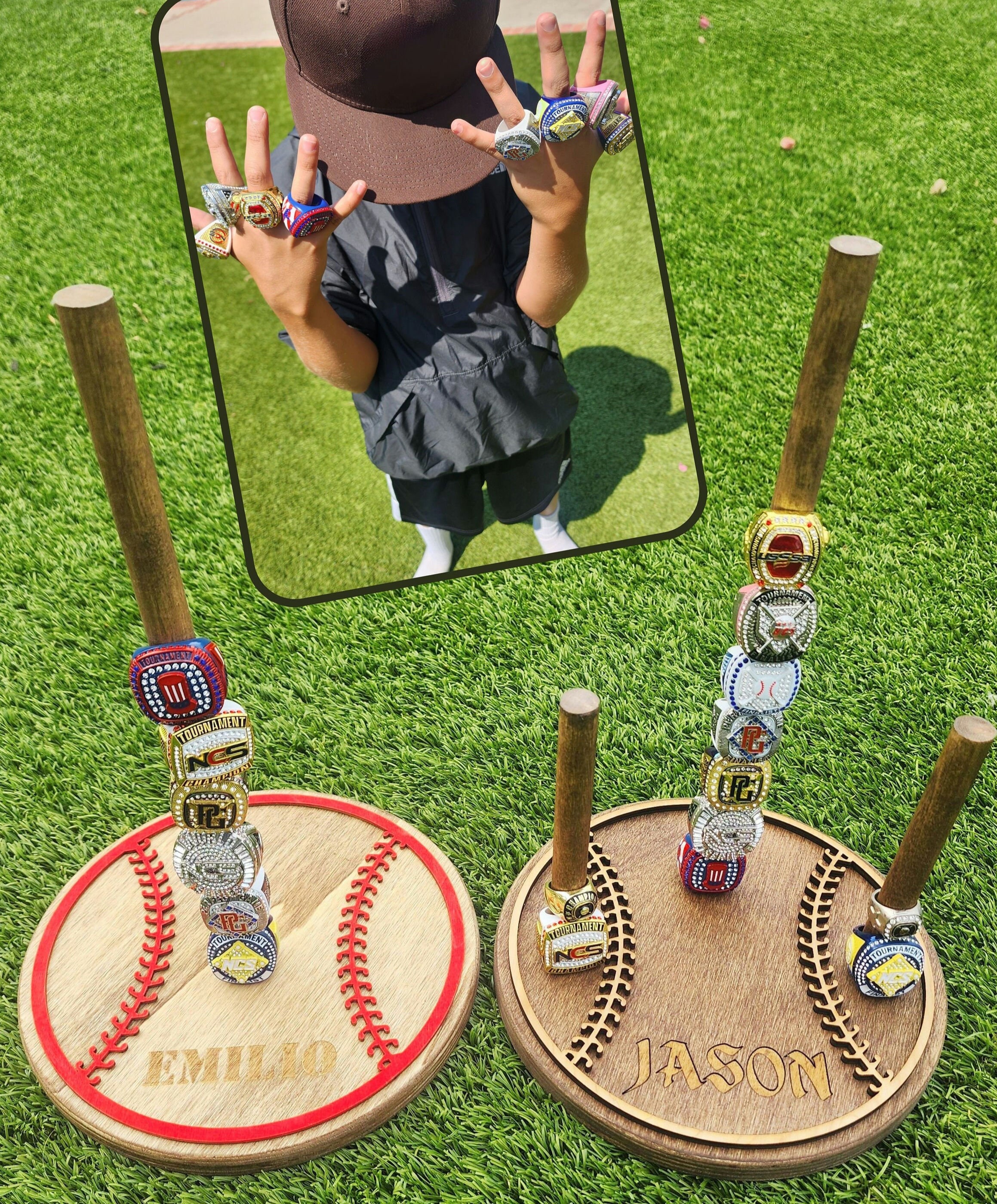 Personalized Baseball Ring Display Championship Ring Stand Sports ...