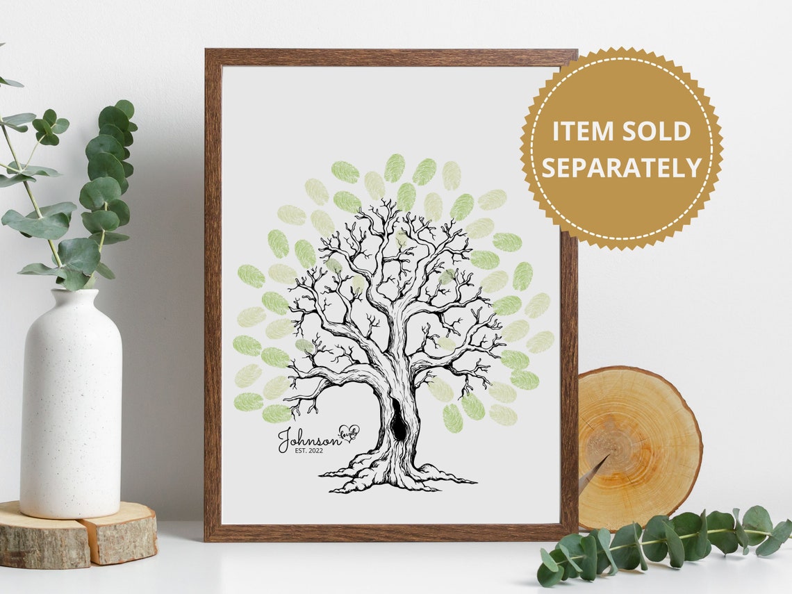 Fingerprint Tree Sign Thumbprint Tree Sign Guest Tree Sign - Etsy