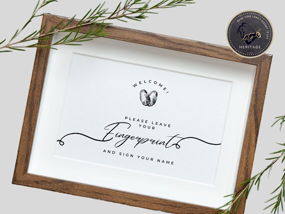 Fingerprint Tree Sign Thumbprint Tree Sign Guest Tree Sign - Etsy