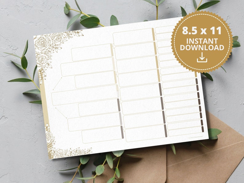 5 Generation, Family Tree Template, Colorful Family Tree Chart ...