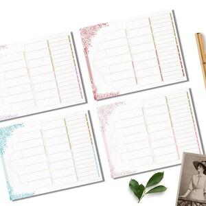 Printable Color-coded Family Tree Template Bundle With 5 Generations ...