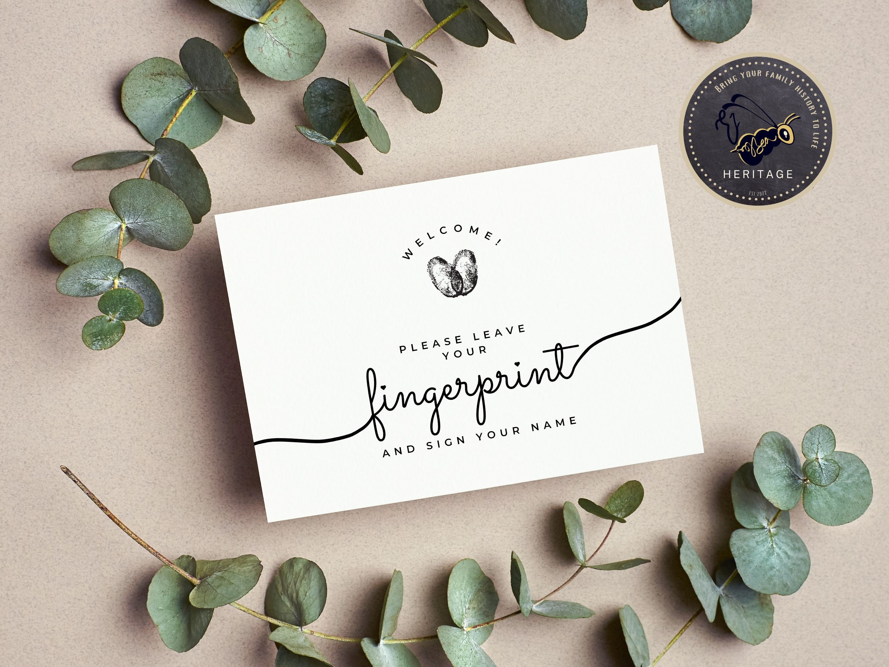 Fingerprint Tree Sign, Thumbprint Tree Sign, Guest Tree Sign ...