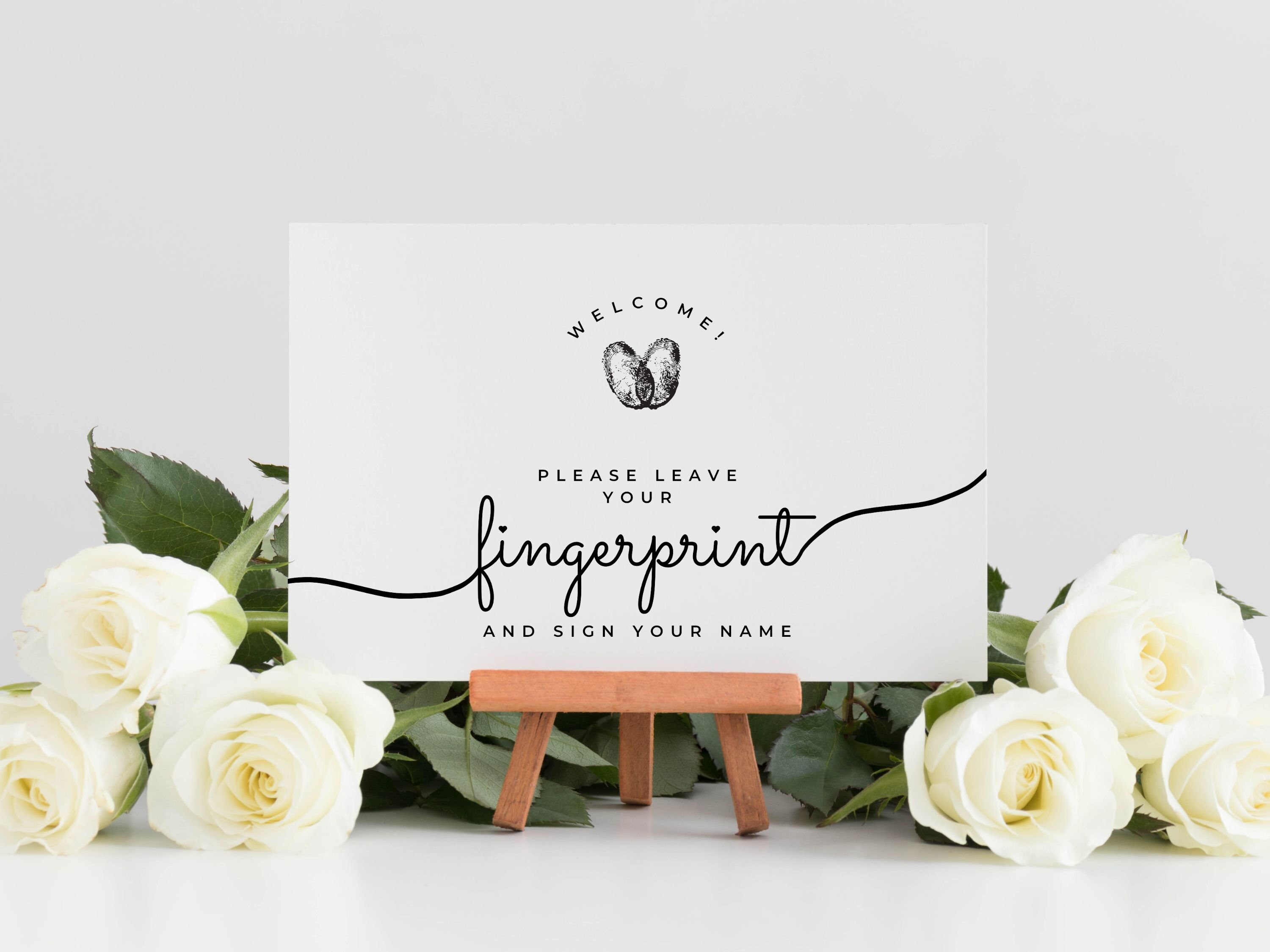 Fingerprint Tree Sign, Thumbprint Tree Sign, Guest Tree Sign ...