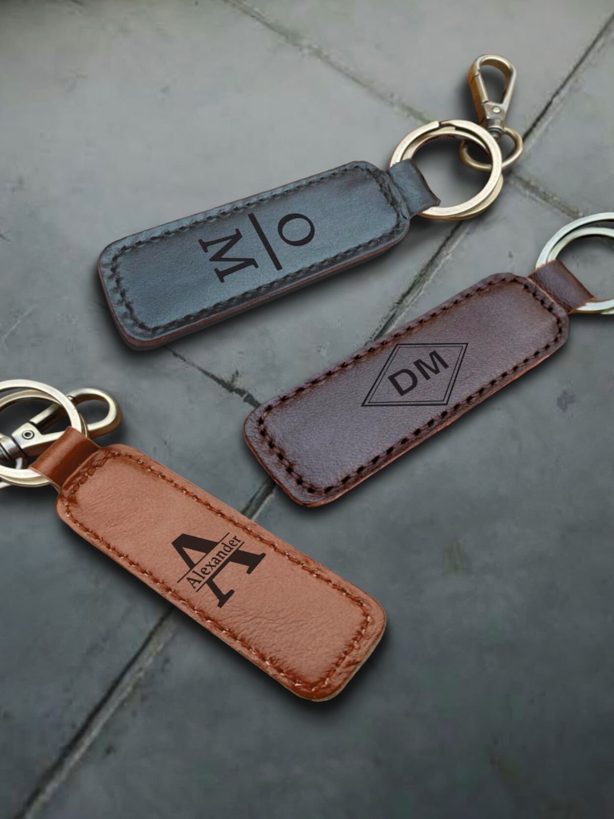 Personalized Christmas Gift, Keychain for Men, Engraved Leather Keyring ...