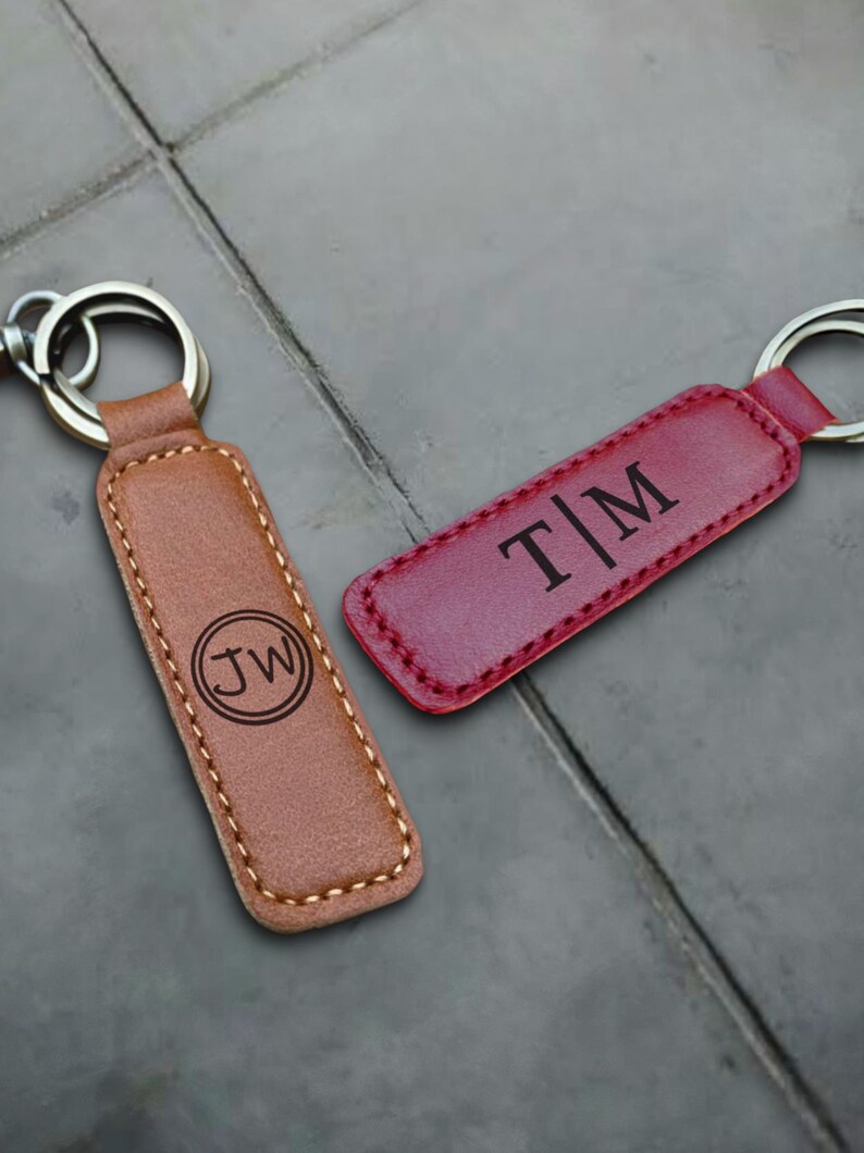 Personalized Christmas Gift, Keychain for Men, Engraved Leather Keyring ...
