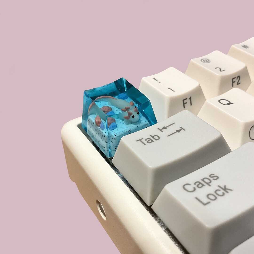 Cute Axolotl Resin Keycap - Etsy