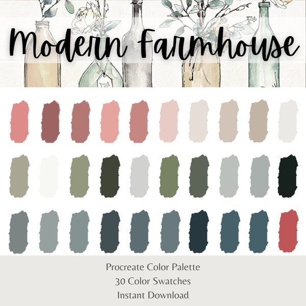 Modern Farmhouse Color Palette - Etsy