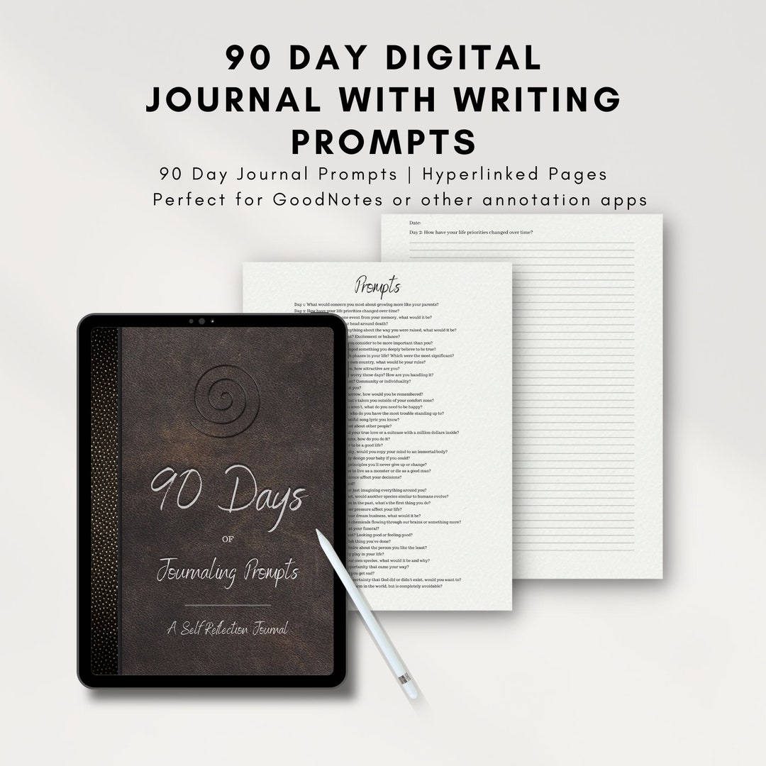 A Digital 90 Day Self Reflection Journal With Writing Prompts for Each ...