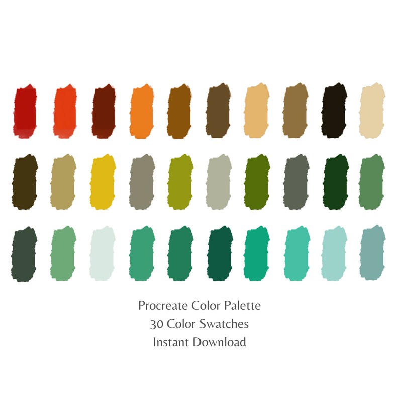 Procreate Color Palette Natural Tropics | Color Swatches | Instant ...