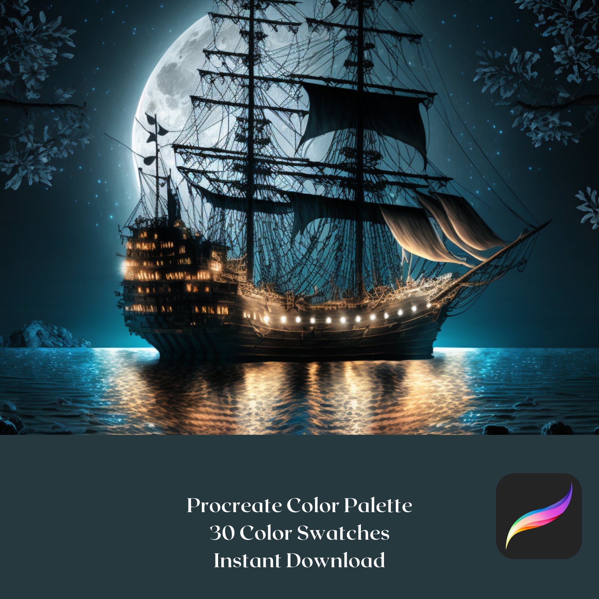PROCREATE Color Palette PIRATE NIGHTS | 30 Color Swatches | Instant ...