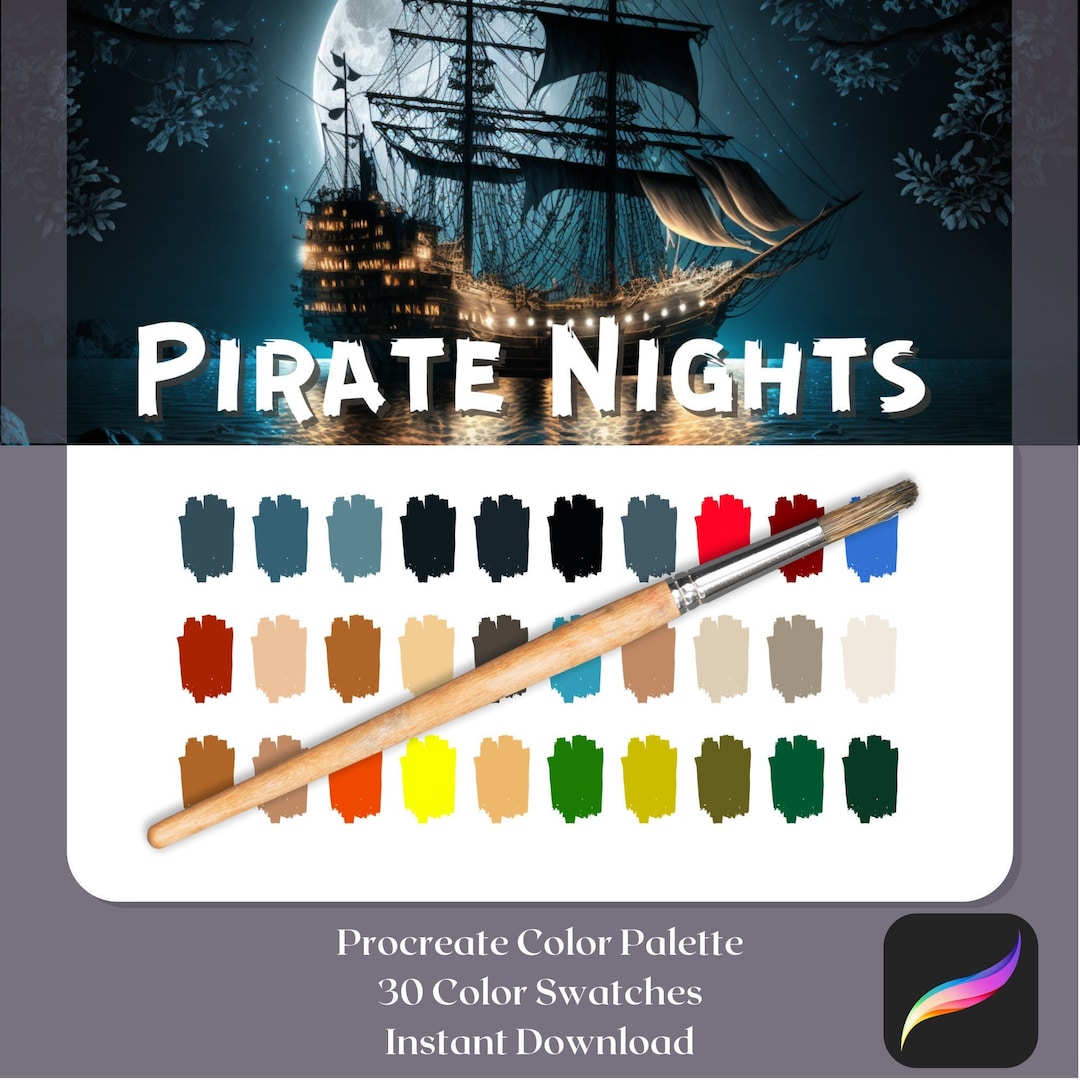 PROCREATE Color Palette PIRATE NIGHTS | 30 Color Swatches | Instant ...
