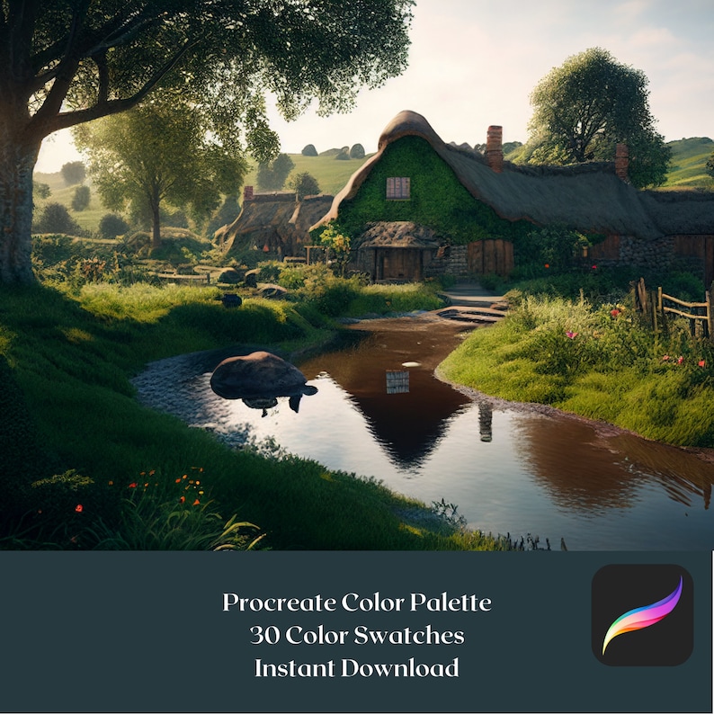 PROCREATE Color Palette HOBBIT HUES | 30 Color Swatches | Instant ...