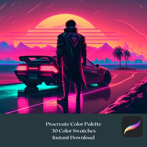 PROCREATE Color Palette 80's WAVE | 30 Color Swatches | Instant ...