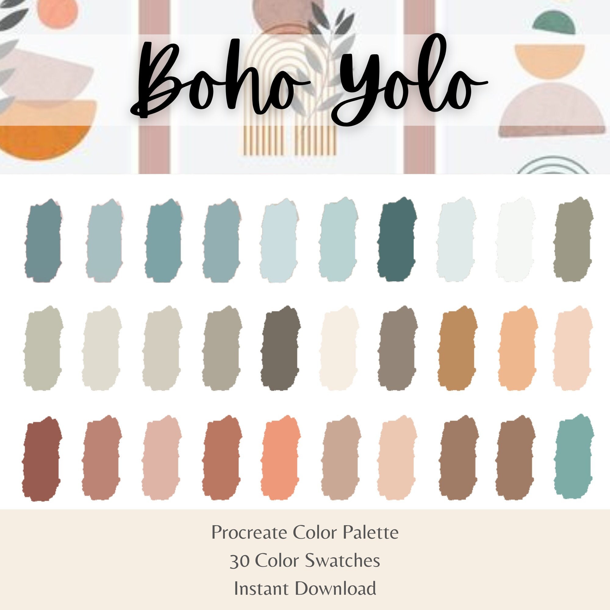 Procreate Color Palette BOHO YOLO | Color Swatches | Instant Download ...