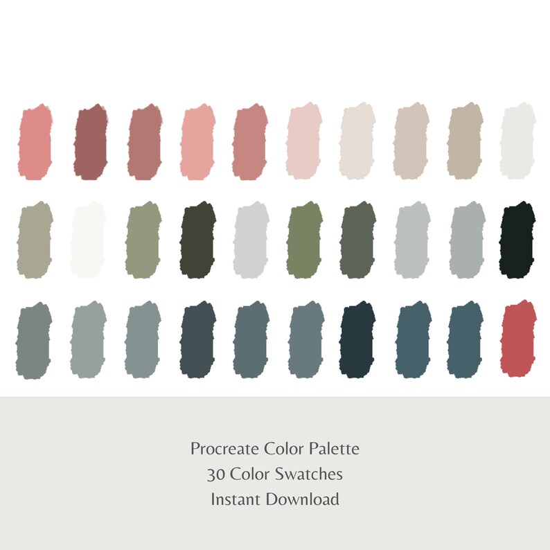 Procreate Color Palette MODERN FARMHOUSE | Color Swatches | Instant ...