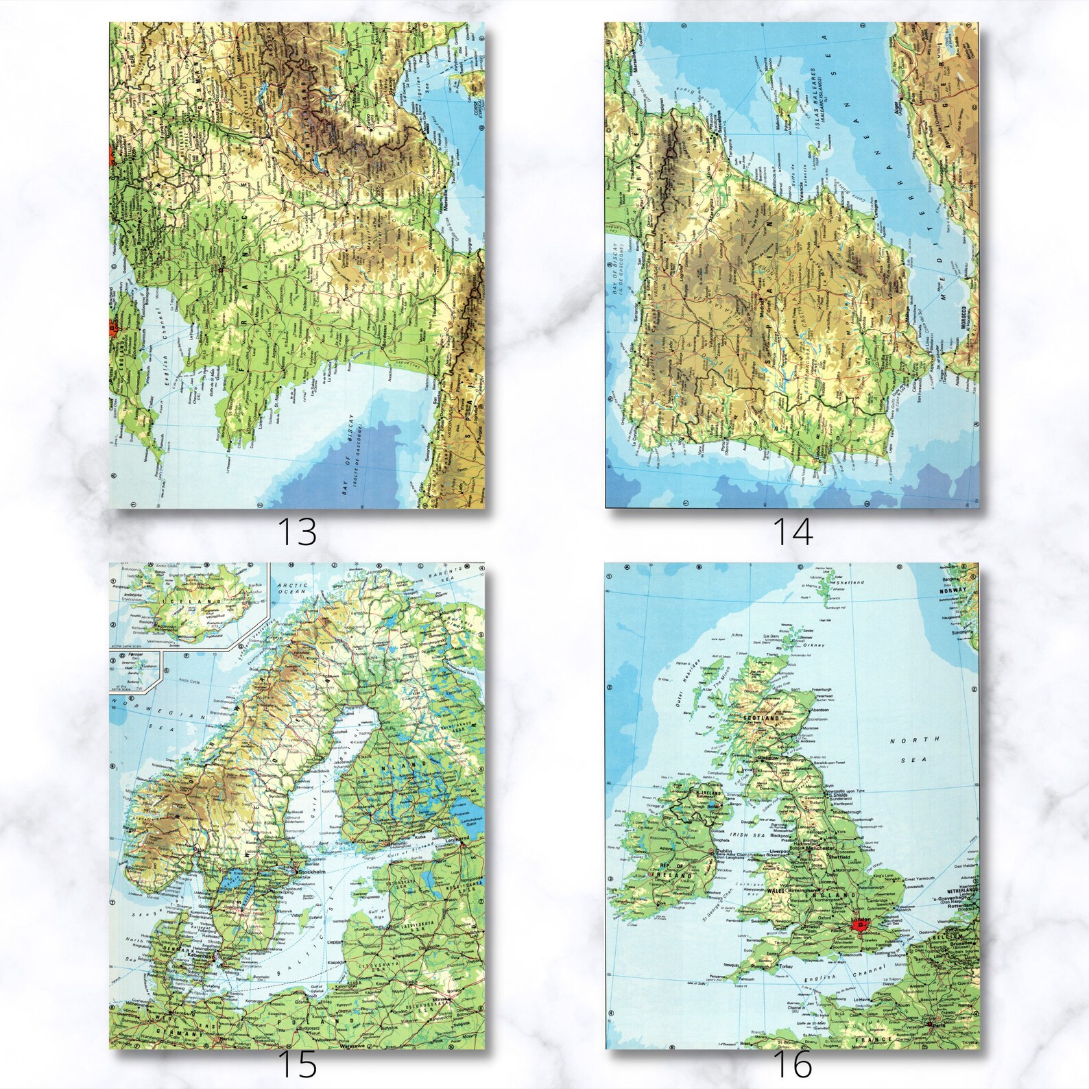 Vintage Maps Collection Printable Digital Paper Old Paper Textures 16 ...