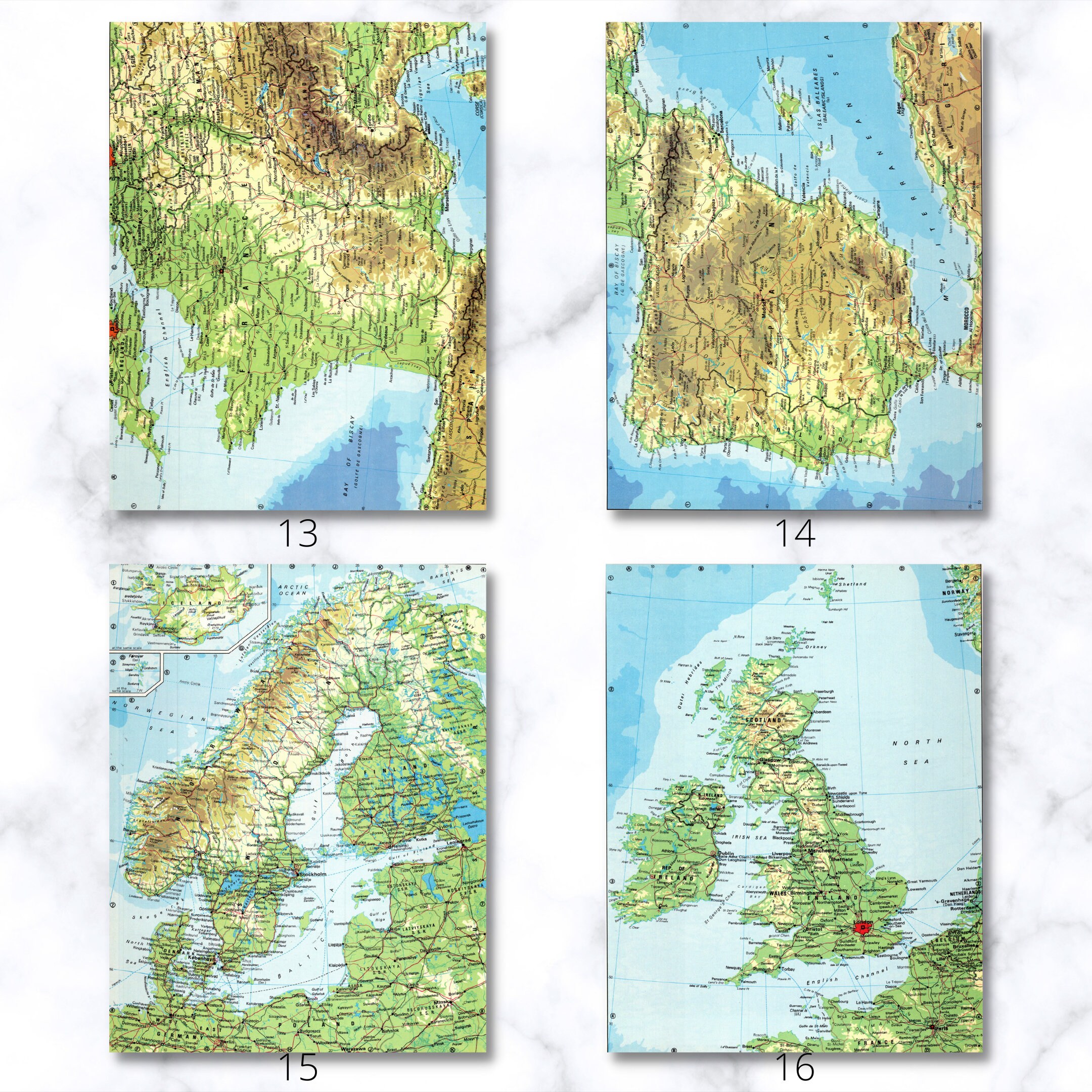 Vintage Maps Collection Printable Digital Paper Old Paper Textures 16 ...