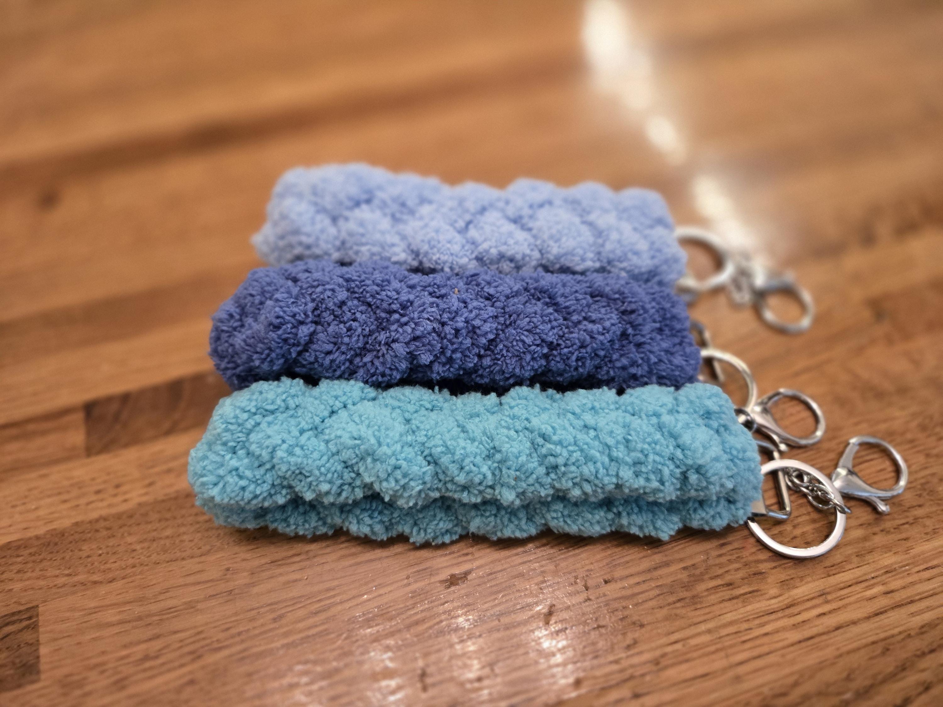 Chunky Knit Wristlet Keychain Bracelet: Handmade Crochet Accessory for ...