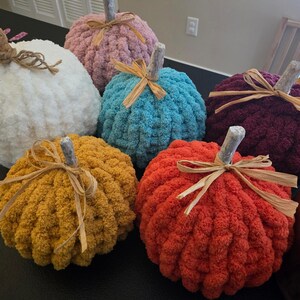 Fall Chunky Yarn Pumpkin, Chunky Knit Pumpkin, Handknit Pumpkin, Jumbo ...