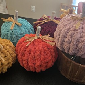 Fall Chunky Yarn Pumpkin, Chunky Knit Pumpkin, Handknit Pumpkin, Jumbo ...