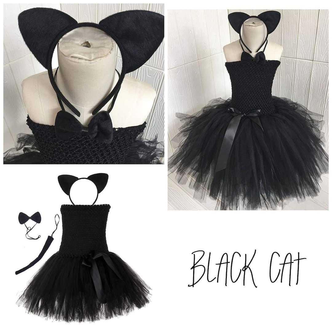Black Cat Costume, Black Cat Dress, Tutu Dress, Halloween Costume ...