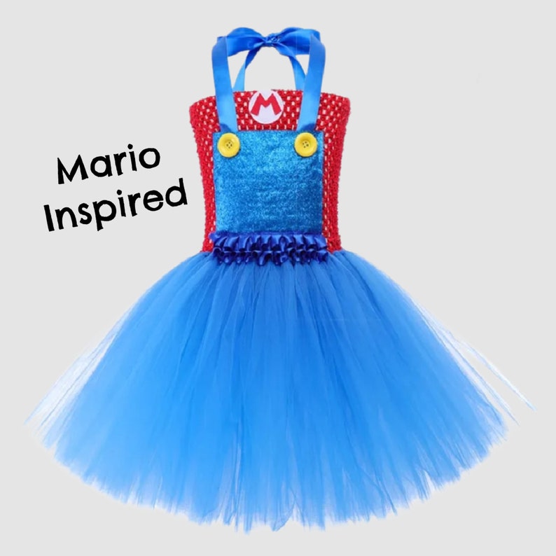 Mario Tutu Dress, Halloween Costume, Handmade Tutu Dress , Super Mario ...