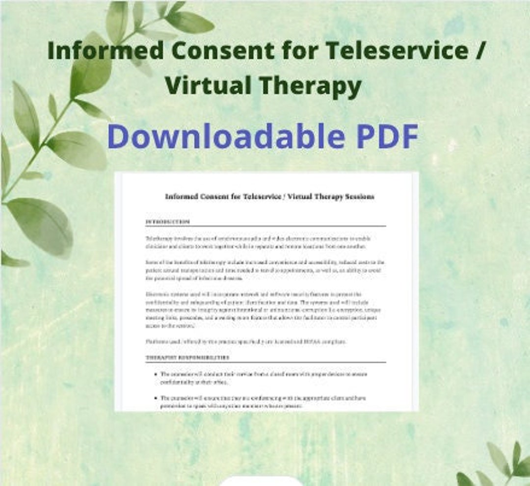 Informed Consent for Teleservice / Virtual Therapy | Private Practice ...