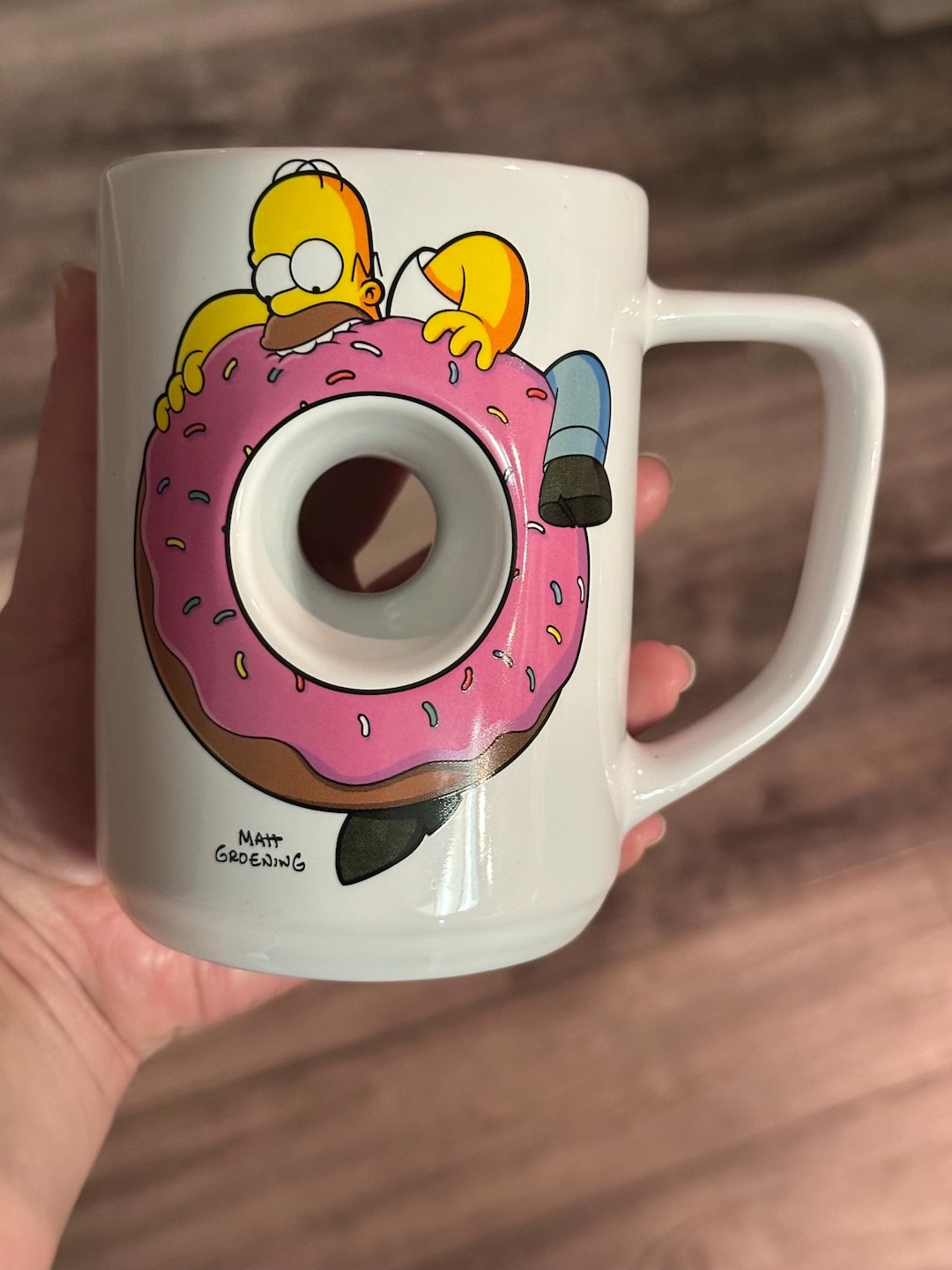 The Simpsons Universal Studios Homer Coffee Cup Mug Donut Hole 2012 ...